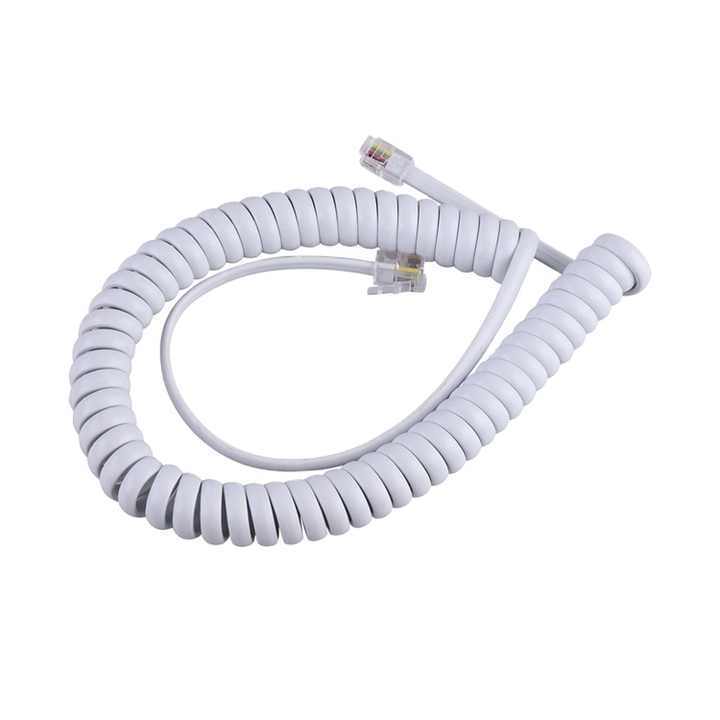 4P4C RJ9 RJ22 RJ11 Coiled Telephone Handset Cord 6 Ft Black Spiral ...